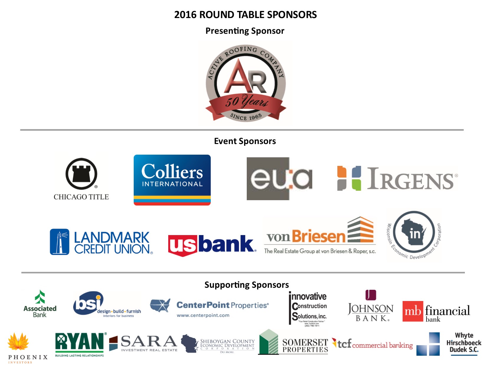 2016 Round Table Sponsor Block